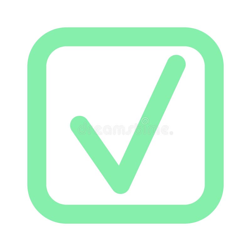 Green Checkmark in a Square Box, Symbolizing Approval, Completion, and ...