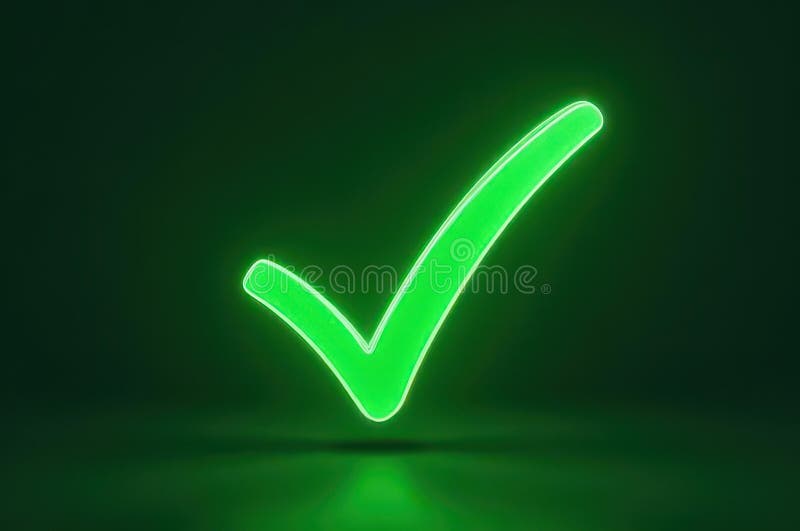Green Checkmark Symbol Digital Artwork Abstract Design Modern Style ...