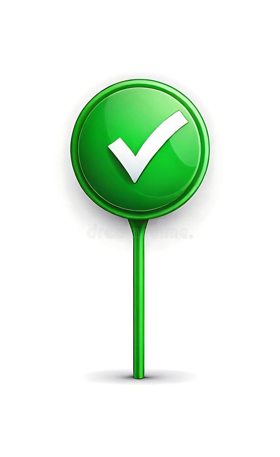 Green Checkmark on a Stick stock illustration. Illustration of ...