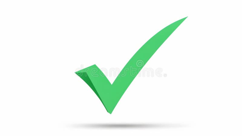 Green Checkmark Symbol on White Background. Concept of Approval ...