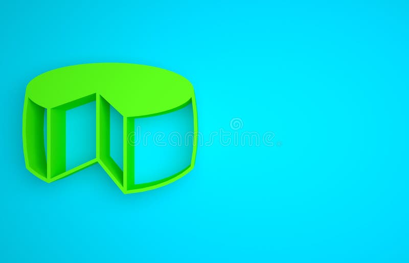 Green Cheese Icon Isolated on Blue Background. Minimalism Concept Stock ...