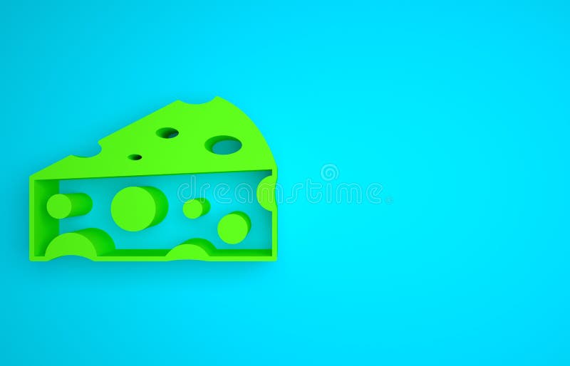 Green Cheese Icon Isolated on Blue Background. Minimalism Concept Stock ...