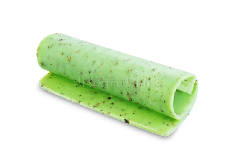 Green Cheese on a White Isolated Background Stock Image - Image of ...