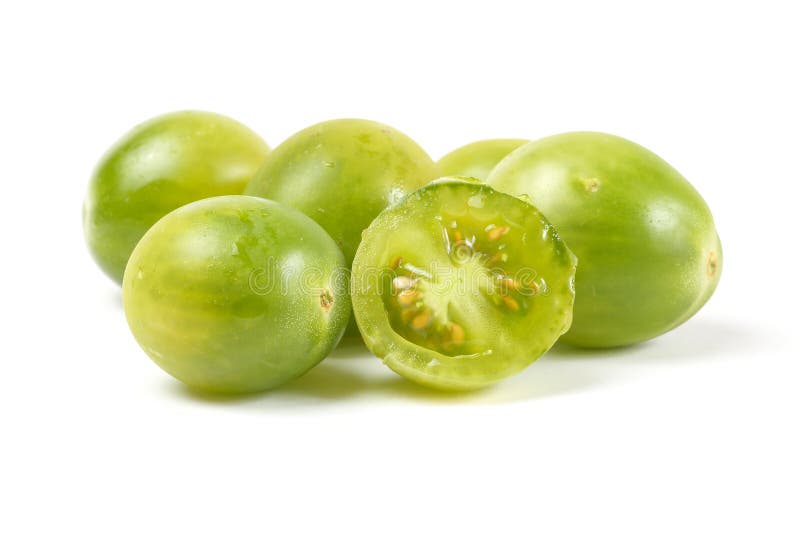 Green Cherry Tomato stock photo. Image of farm, white - 74119018