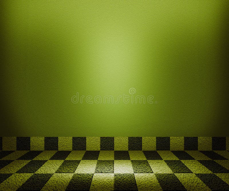 Green Chessboard Mosaic Room Background Stock Illustration ...