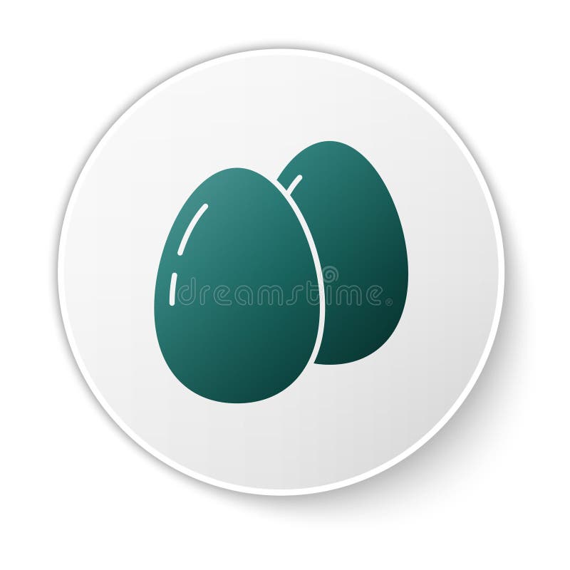 Green Chicken Egg Icon Isolated on White Background. White Circle ...