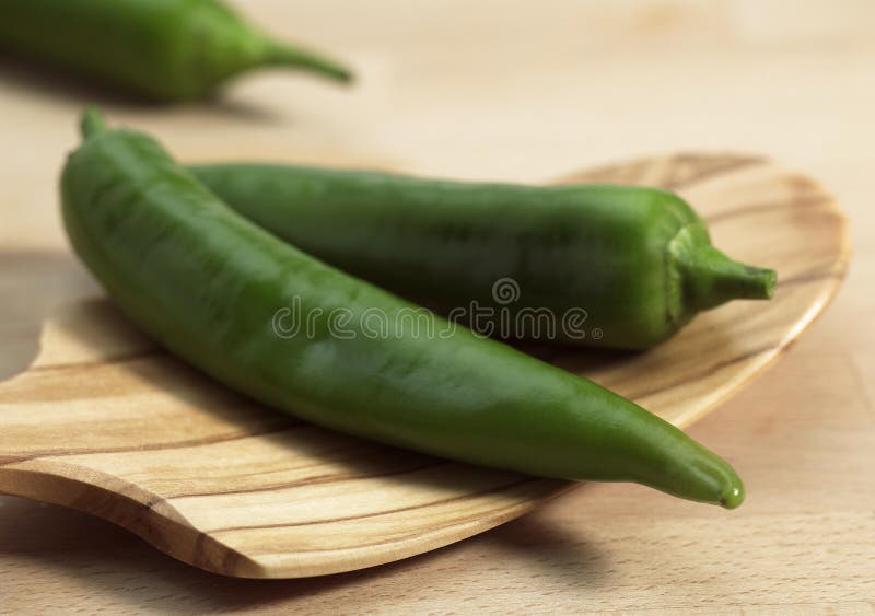 Green Chili Pepper, Capsicum Annuum Stock Photo - Image of chili ...