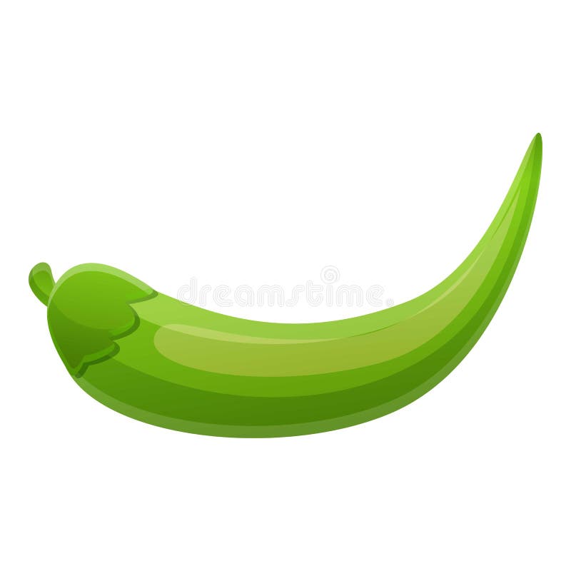 Green Chili Pepper Icon, Cartoon Style Stock Vector - Illustration of ...