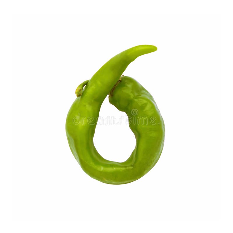 Green Chili Pepper Ring - Isolated Object Stock Photo - Image of food ...