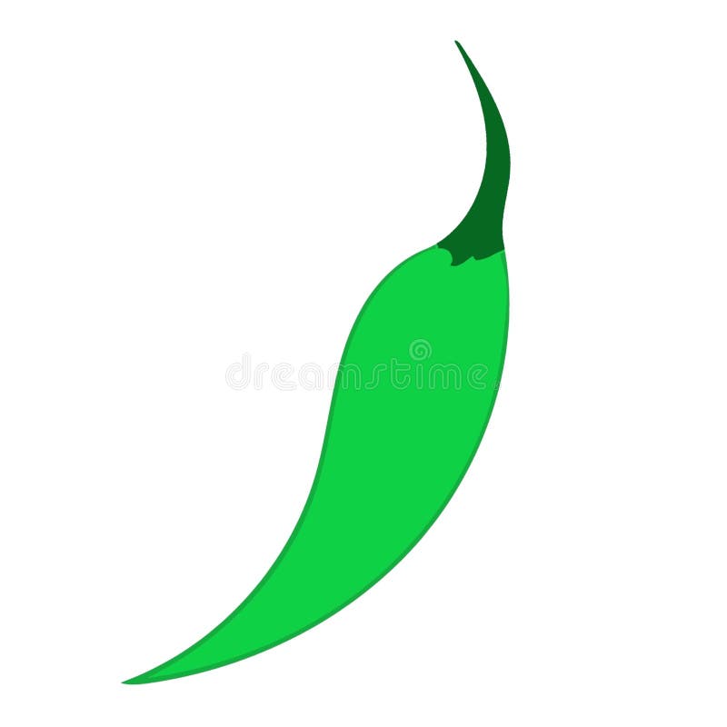 Green chilli isolated - 1 stock illustration. Illustration of chilly ...