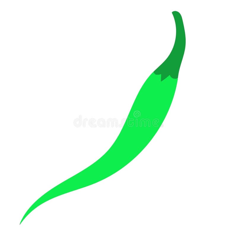 Green chilli isolated - 1 stock illustration. Illustration of number ...
