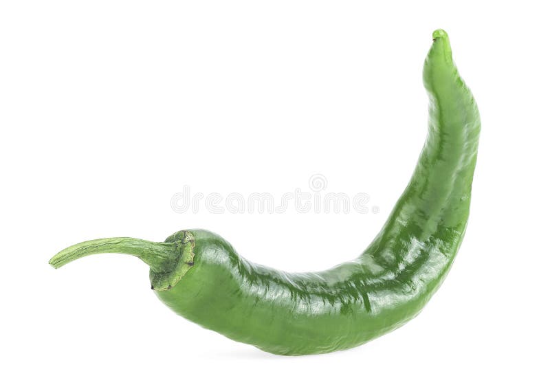 Green Chilli Pepper Isolated on White Background. Spicy Green Hot Chili ...