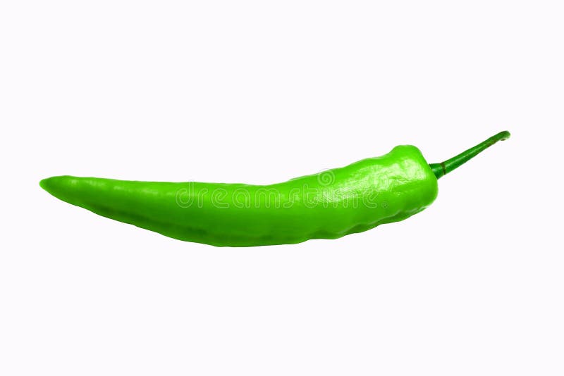 The Green Chilli on White Isolate Background Stock Photo - Image of ...