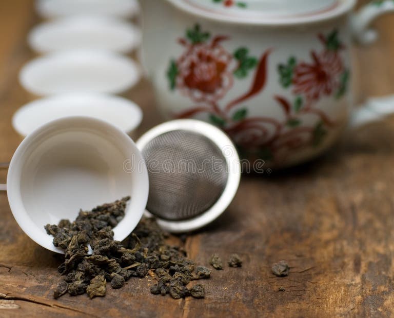 Green chinese tea set stock photo. Image of asia, health - 13479702