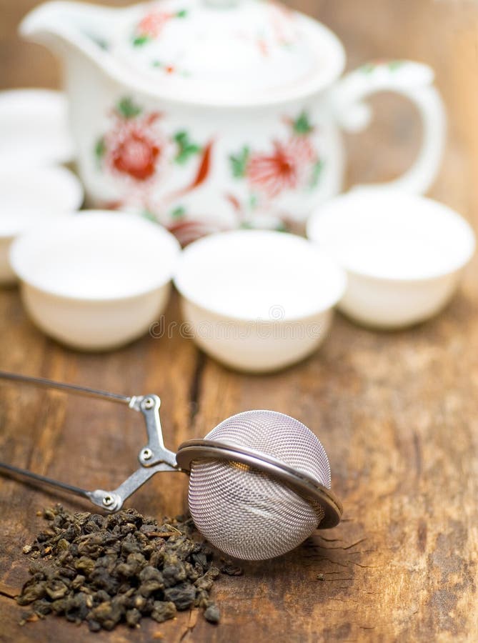 Green chinese tea set stock photo. Image of stainless - 14257748