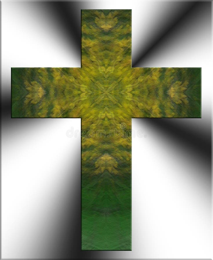 Green Christian Cross stock photo. Image of christianity - 242618014