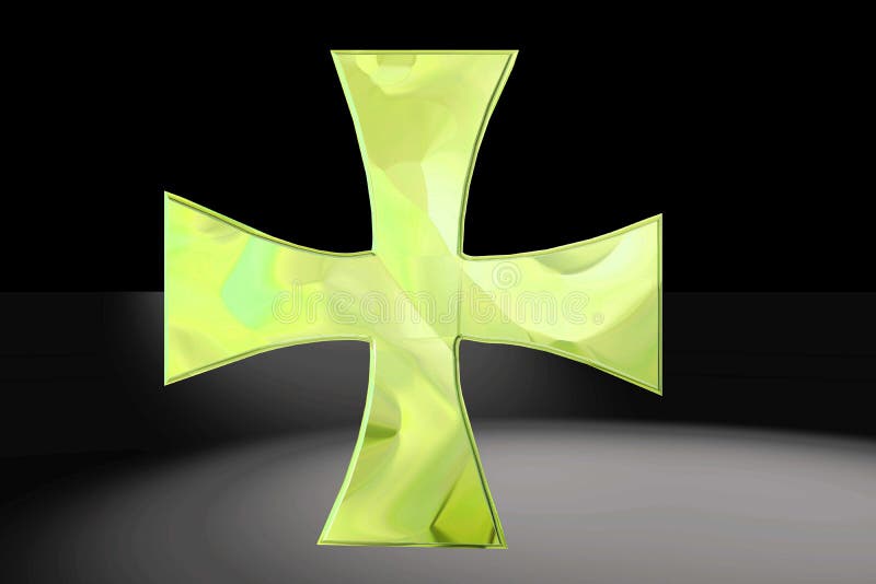 Green Christian Cross Symbol Stock Illustration - Illustration of ...
