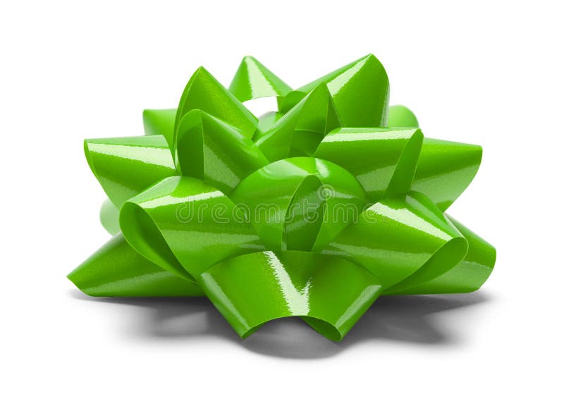 Green Christmas Bow Side View Stock Image - Image of isolated, satin ...