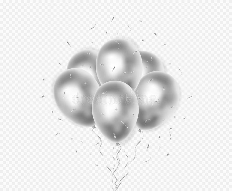 Silver Balloons Transparent Background Stock Illustrations – 342 Silver ...