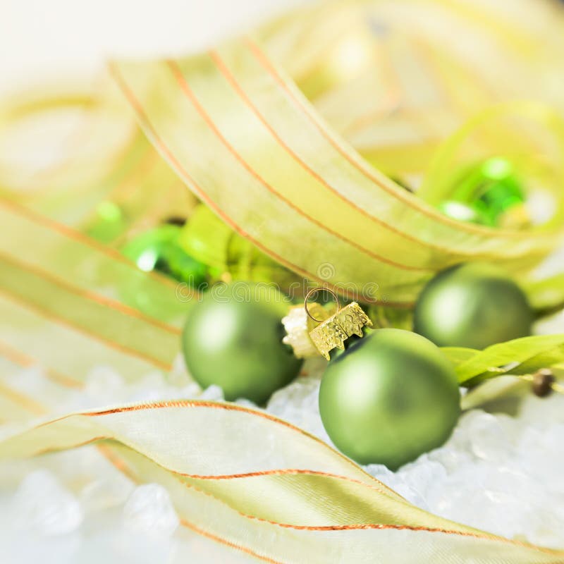 Green Christmas Decorations Stock Photo - Image of christmas, holiday ...