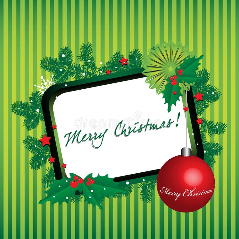 Green Christmas frame stock vector. Illustration of december - 22554595