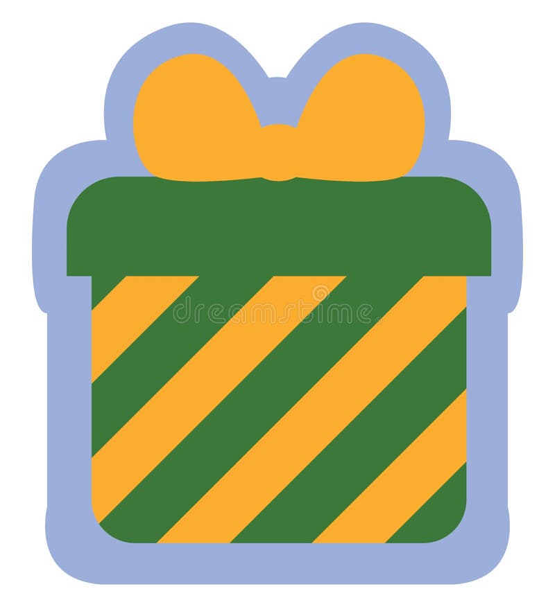 Gift Box with Green Ribbon, Vector or Color Illustration Stock Vector ...