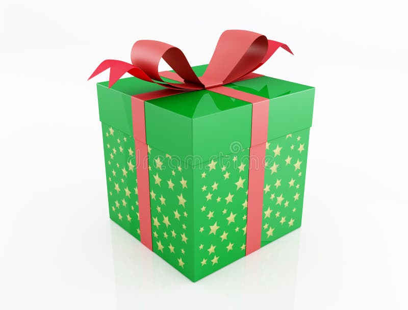 Green christmas present stock illustration. Illustration of srarry ...