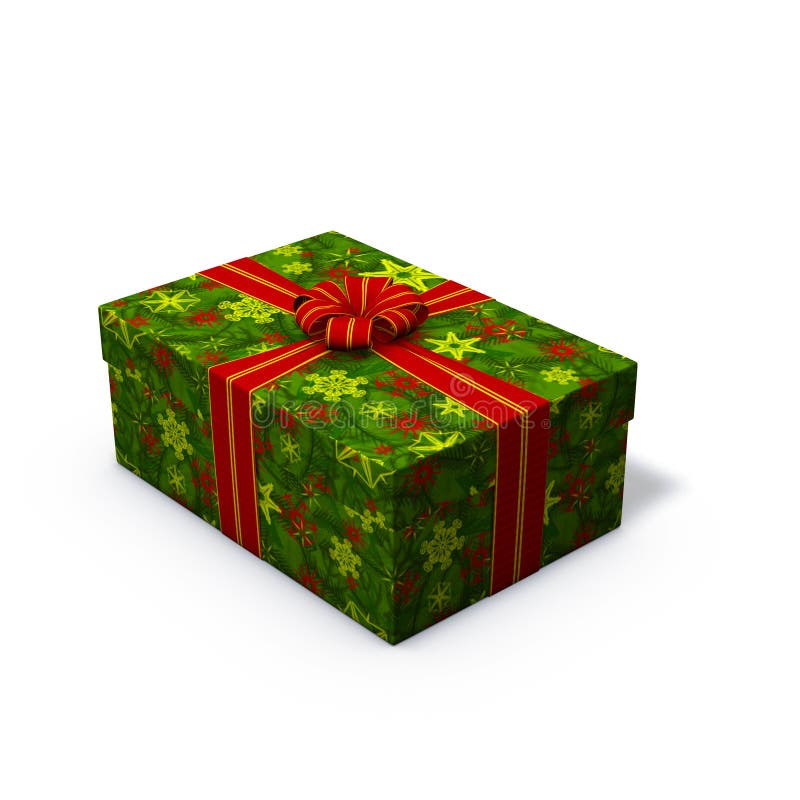 Green christmas present stock illustration. Illustration of ribbon ...