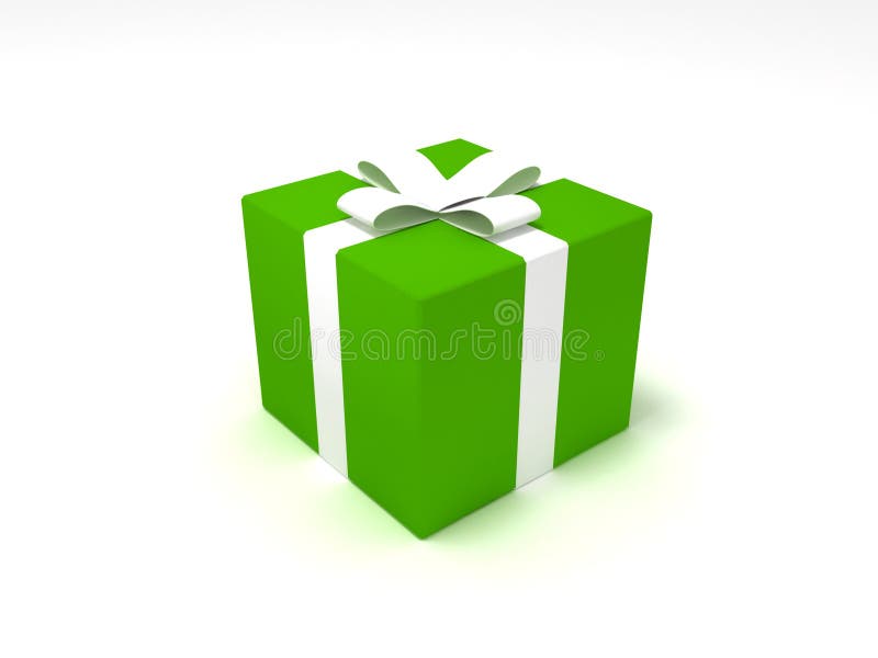 Green Christmas present stock illustration. Illustration of cardboard ...