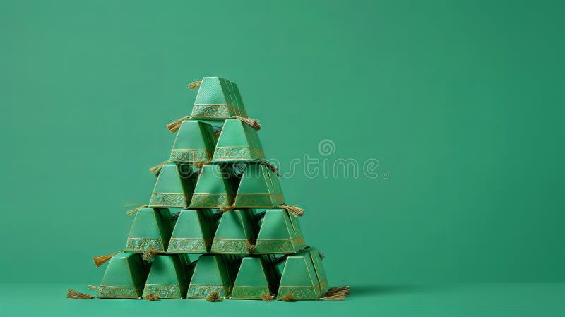 A Green Christmas Tree Made of Boxes Stock Photo - Image of wrap ...