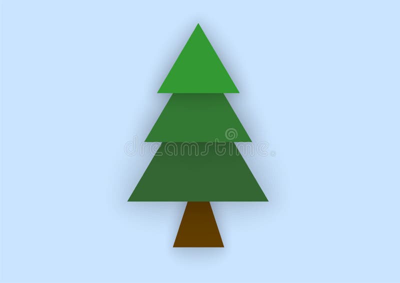 Green Christmas Tree of Triangles in Abstract Paper Cut Style Stock ...