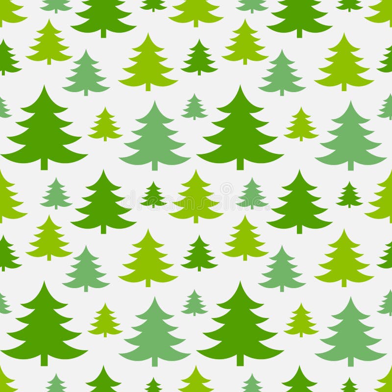 Green Christmas Trees Seamless Pattern Stock Vector - Illustration of ...