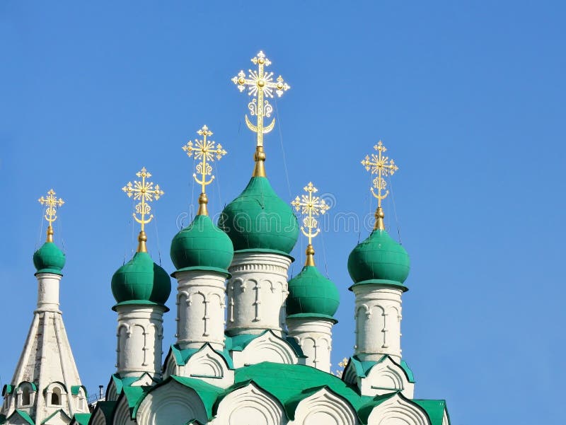 Green churches domes stock image. Image of history, cross - 26230617