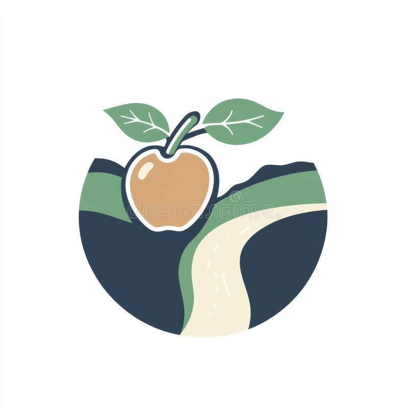 The Green Circle Apple Logo Symbolizes Nature and Development Stock ...