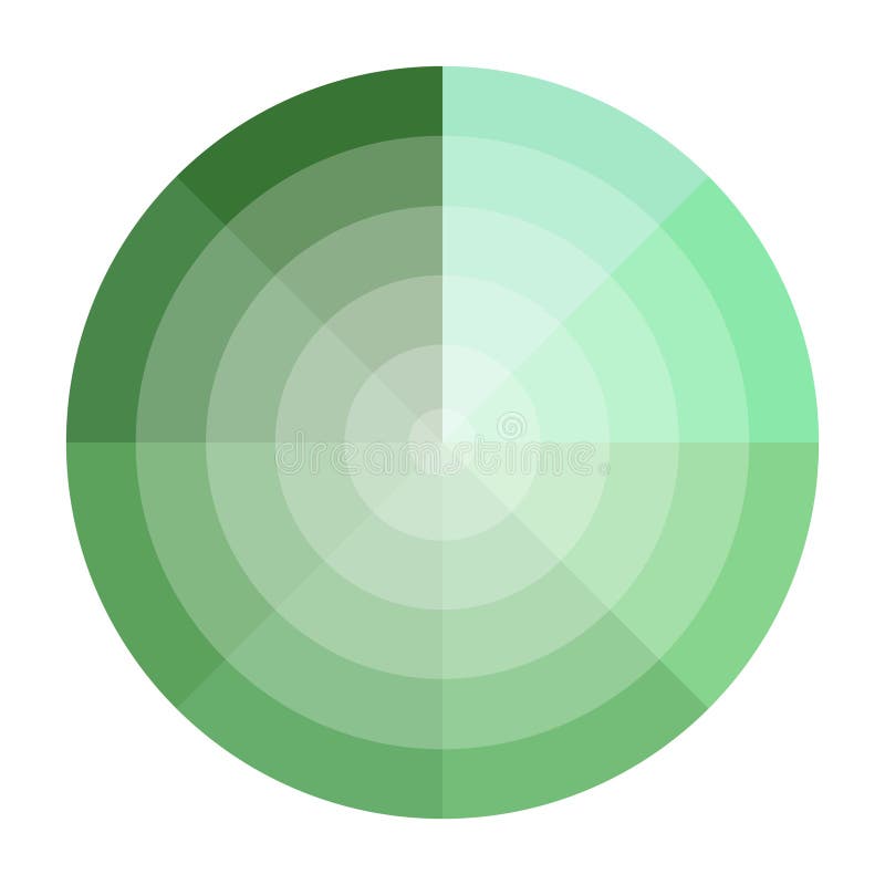 Green Circle Chart. Abstract Radar Symbol. Round Vector Diagram. Sector ...
