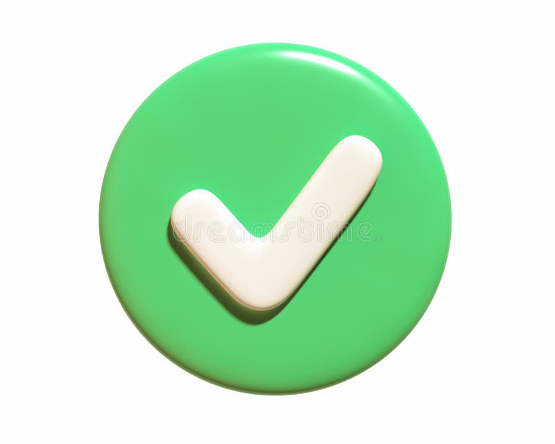 Green Circle with Check Mark Icon. Stock Illustration - Illustration of ...