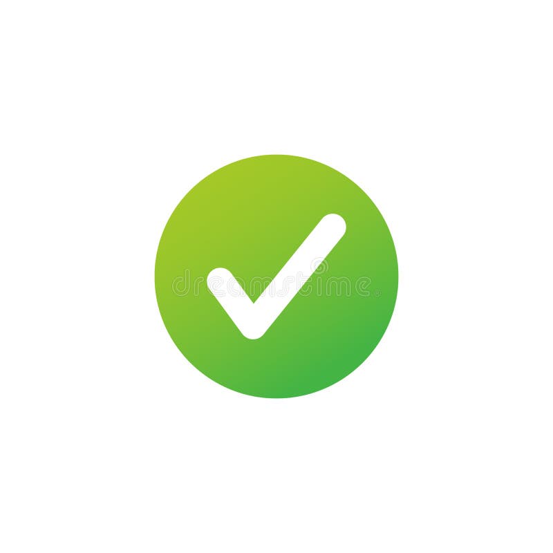 Green Circle with Checkmark Icon Vector Illustration Isolated on White ...