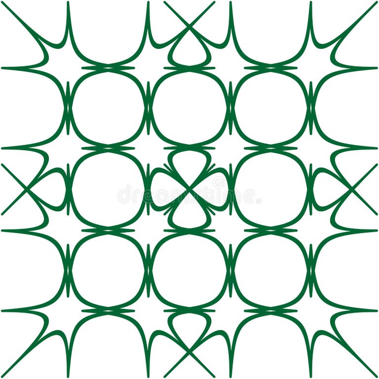 Green Circle Lattice. Interlocking Ring Pattern. Geometric Vector Grid. Clean White Backdrop ...