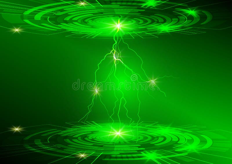 Green Circle and Light Technology Background, Abstract Digital Concept ...