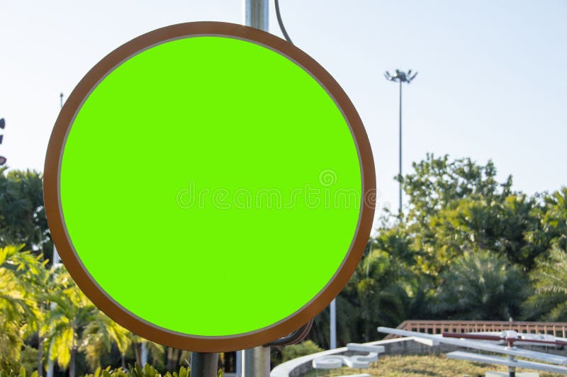 Green Circle Sign in the Park Stock Photo - Image of road, bike: 241442658
