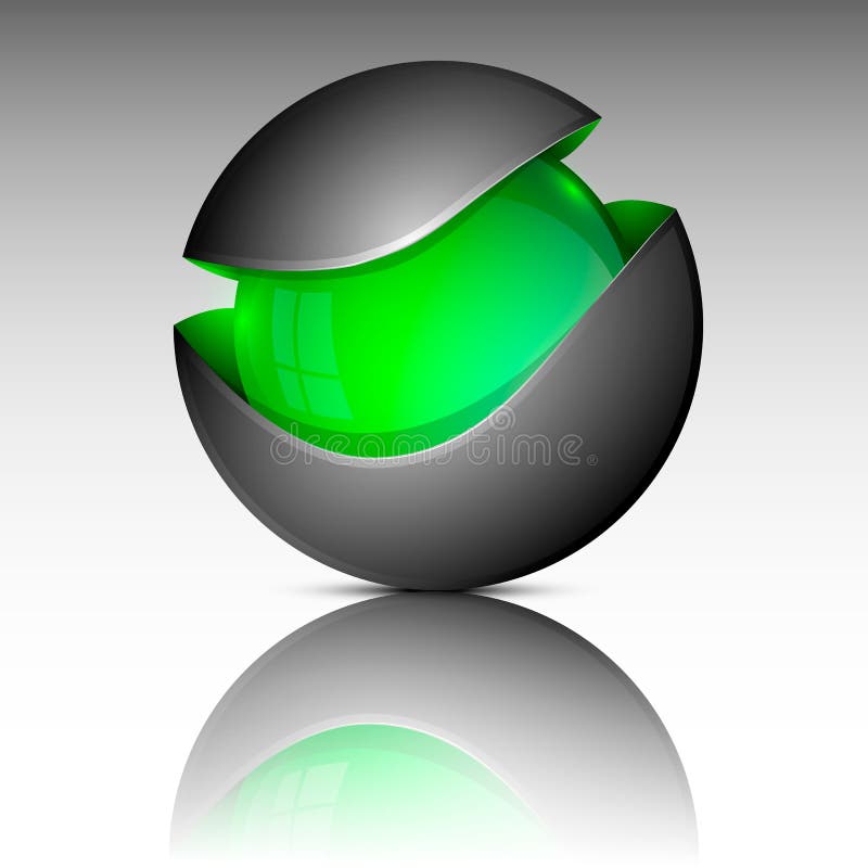 Illustration of Green Colorful Sphere As Emblem Stock Vector ...