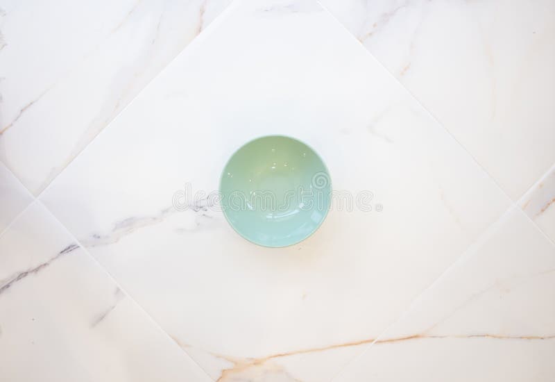 Green Circle on White Marble. Space for Text. Layout. Contemporary ...