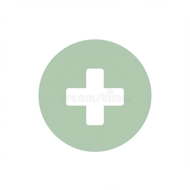 White Plus Icon on Blue Circle 3d Illustration Stock Illustration ...