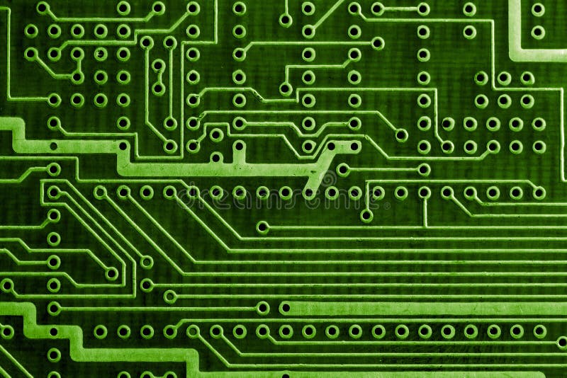 Green Circuit Board Close Up. Stock Image - Image of background, design ...