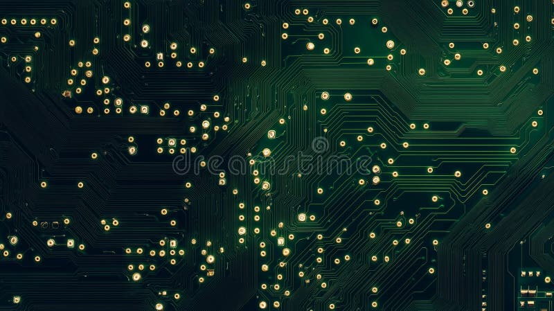 Abstract Computer Circuit Board Glowing Nodes Intricate Network Connections Design Stock Photos ...