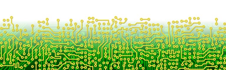Green Circuit Board Graphical Border Stock Illustration - Illustration ...