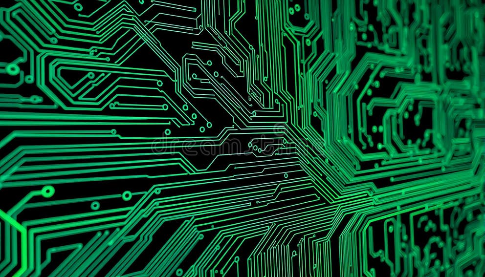 Green Circuit Board Pattern, Tech Background, Electronic Design, Stock ...