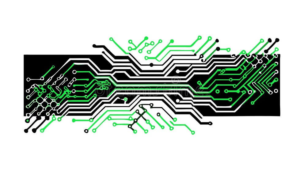 Green Circuit Board Pattern Technology, Vector Design Generative AI ...