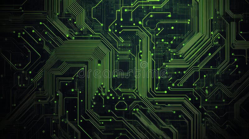 Green Circuitry Patterns: Abstract Technology Background Design Stock ...