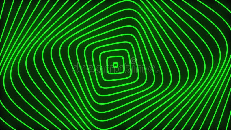 Green Circular Lines on a Black Background, Creating a Deep and ...